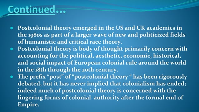Postcolonial studies | PPT