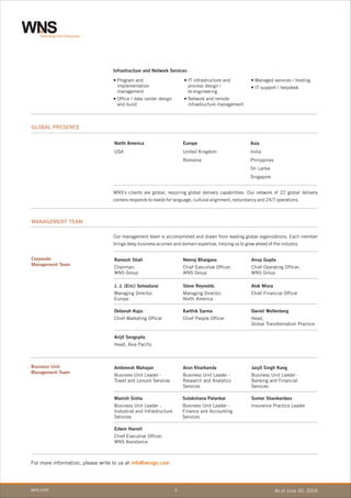 WNS Factsheet | PDF