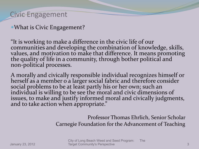 Long Beach Weed and Seed Program: The Target Community's Perspective | PPT