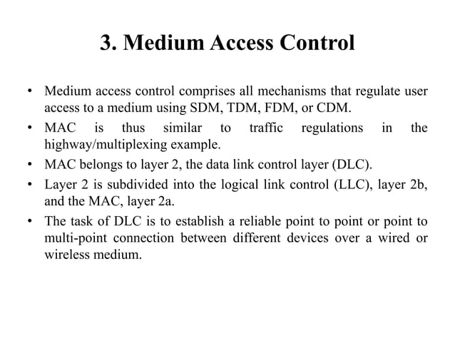 MEDIUM ACCESS CONTROL | PPTX | Computer Networking | Computing