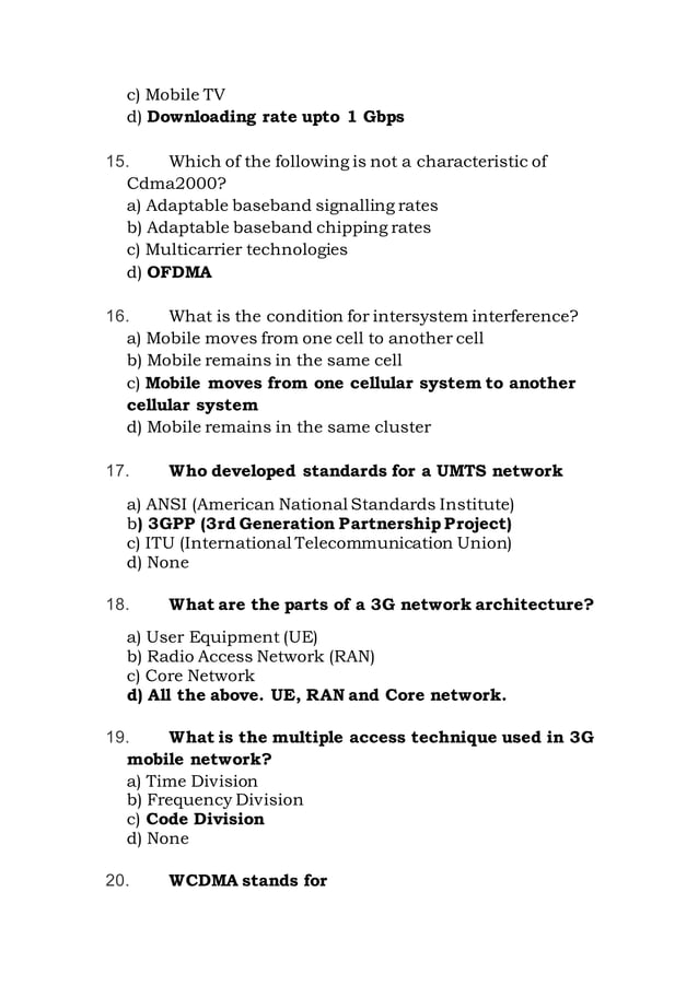 Wireless networks mcq | DOCX | Internet | Computing