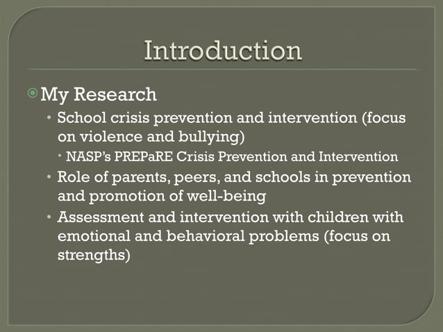 Bullying Prevention: Research Highlights and Vision for the Alberti ...