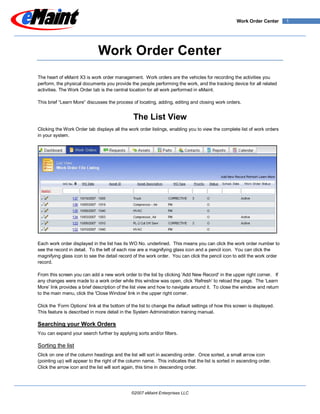 Work Order Basics | PDF