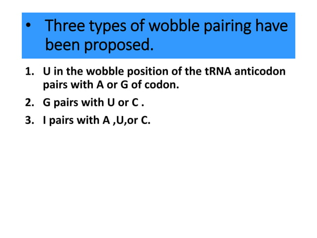 Wobble hypothesis AND new genetic code | PPTX | Chemistry | Science
