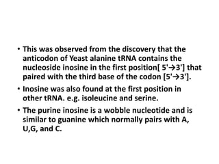 Wobble hypothesis AND new genetic code | PPTX