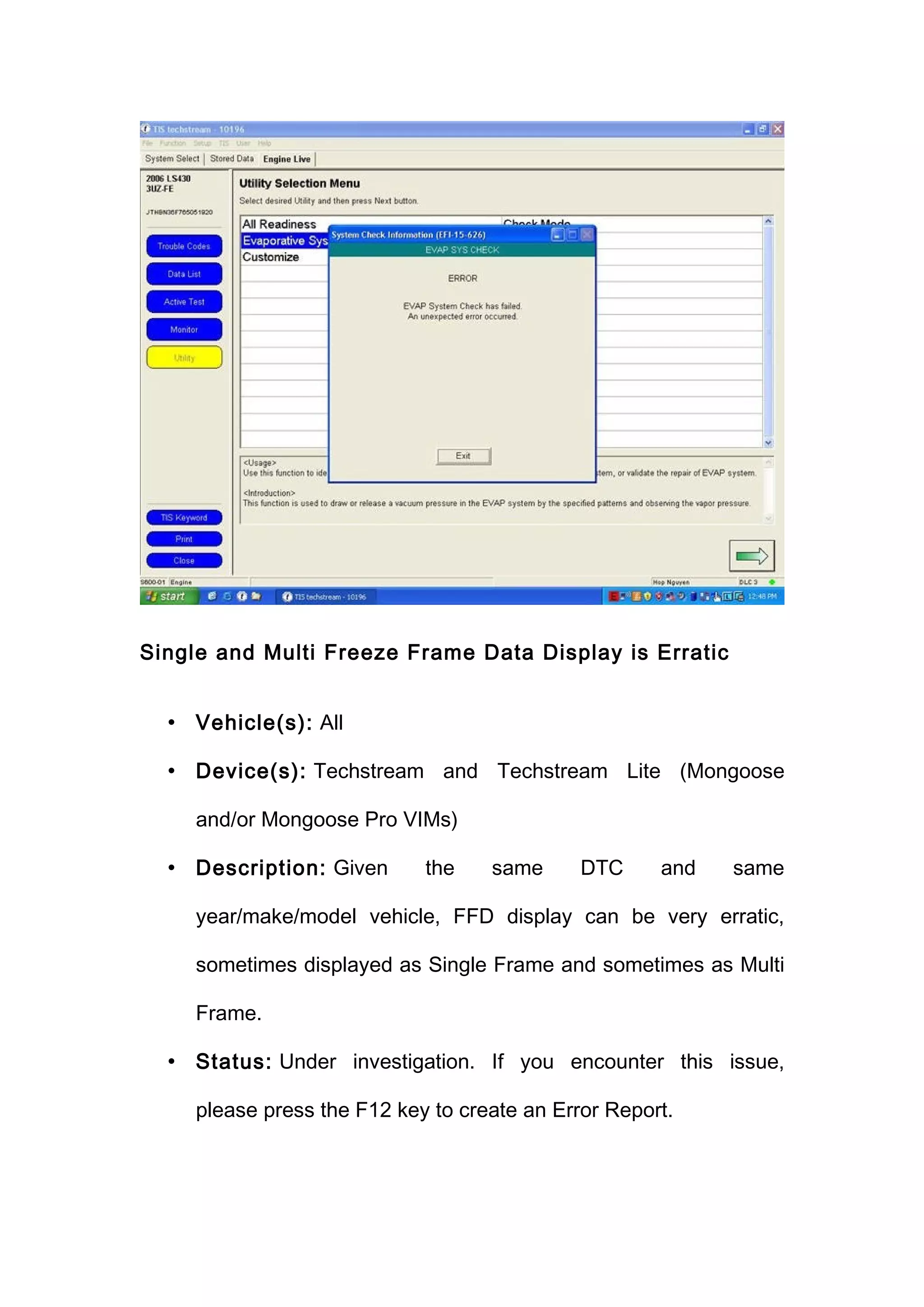 Wobd2 toyoto techstream design limitations (solved) | DOC | Operating ...