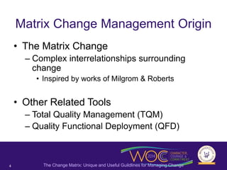 The Change Matrix: Unique and Useful Guidelines for Managing Change | PPTX