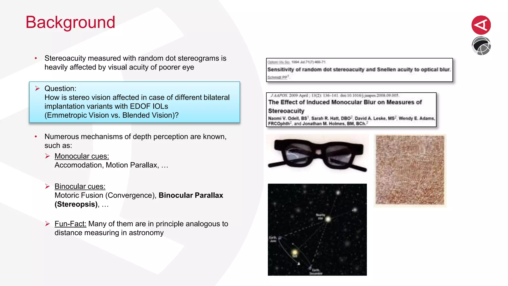 Evaluation of Stereopsis for Blended Vision Variants with Refractive ...