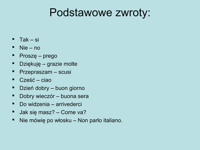 Włochy – prezentacja