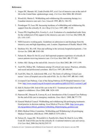 End of life care, ICU framework | DOC