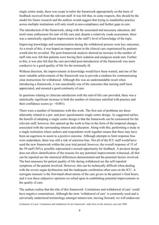 End of life care, ICU framework | DOC