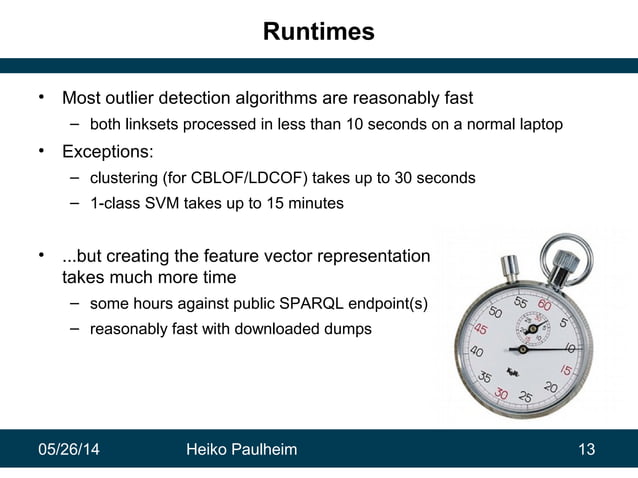 Identifying Wrong Links Between Datasets By Multi Dimensional Outlier Detection Ppt