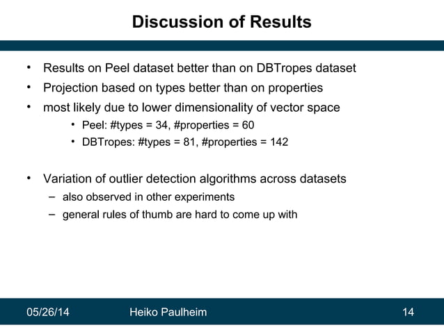 Identifying Wrong Links Between Datasets By Multi Dimensional Outlier Detection Ppt