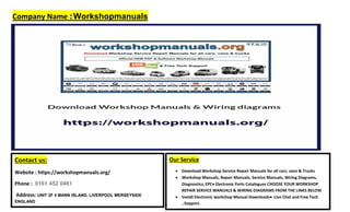 Car workshop manuals | PDF