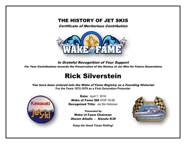 Welcome Wake of Fame Historian Rick Silverstein 2016 06 | PPT