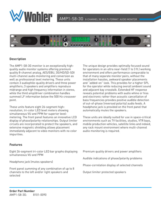 Wohler Amp1-S8-3G new | PDF | Digital Audio | Computer Software and Applications