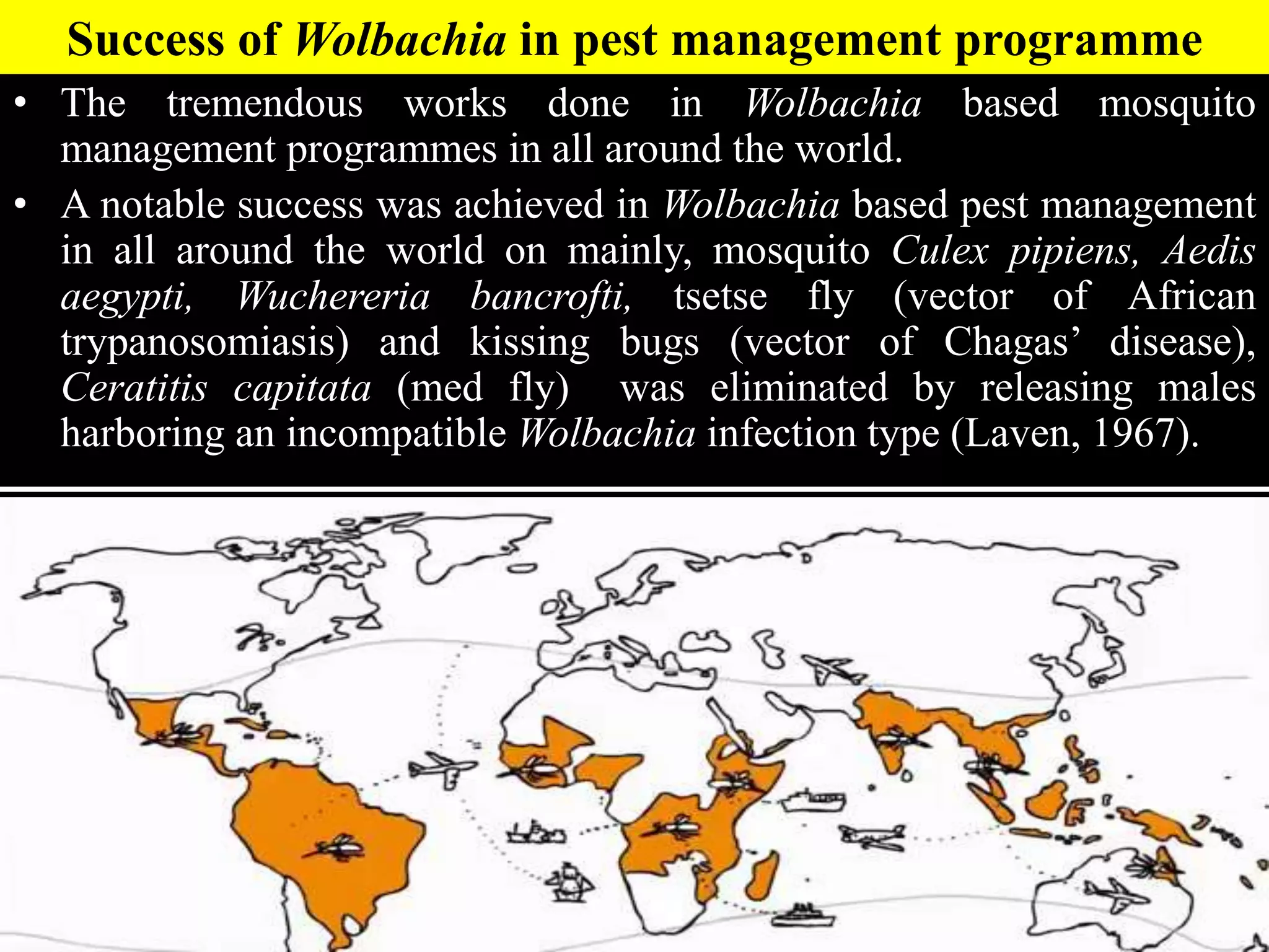 Wolbachia based strategies to control insect pests and disease vectors | PPTX
