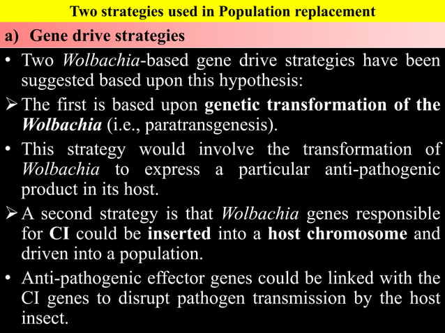 Wolbachia Based Strategies To Control Insect Pests And Disease Vectors