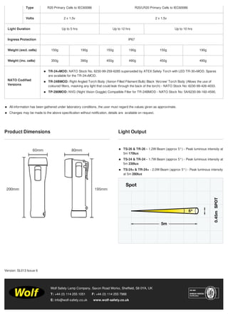 Wolf ATEX Torch - Spec Sheet | PDF