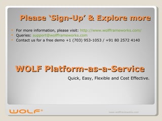 Wolf Frameworks Platform Offering | PPT