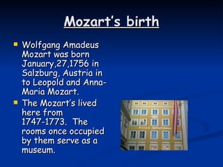 Wolfgang Amadeus Mozart Pp | PPT
