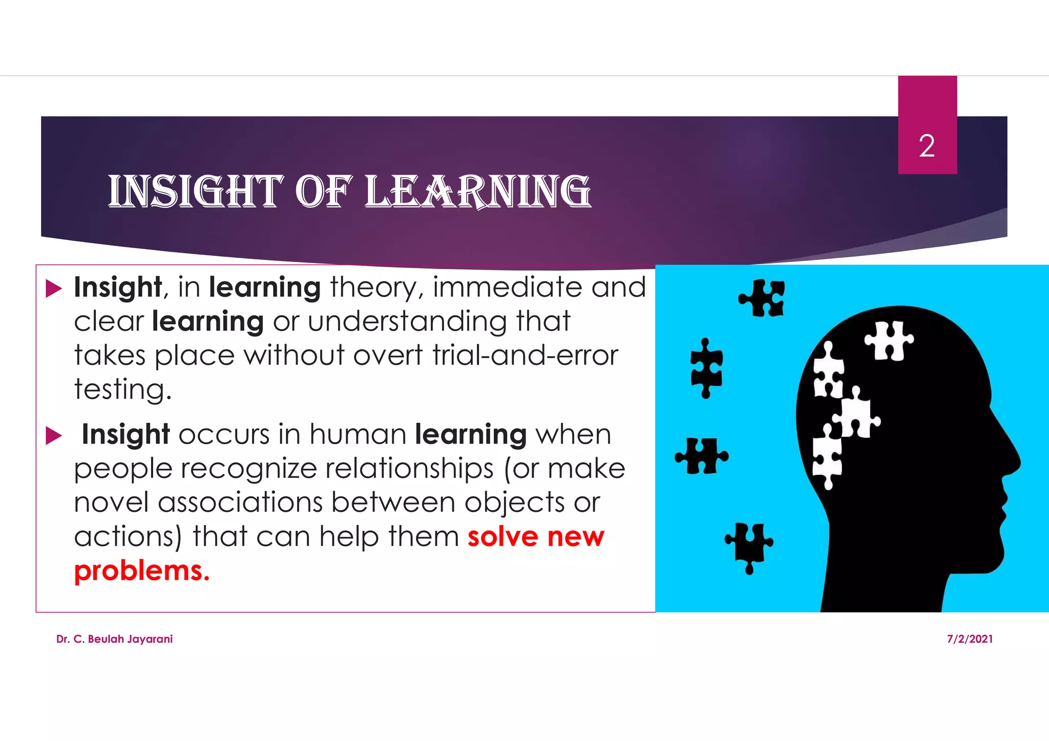 Wolfgang kohler’s insight of learning | PDF
