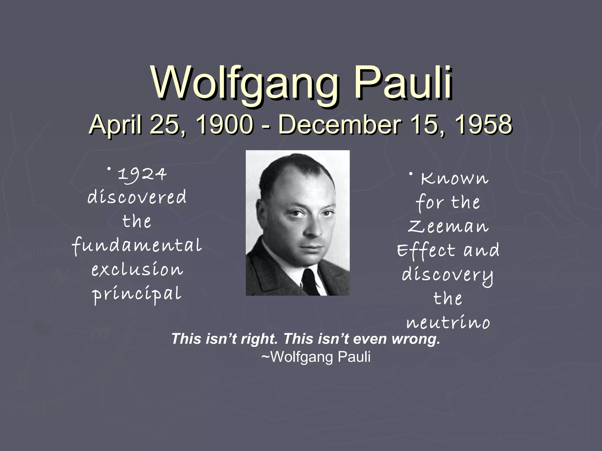 Wolfgang pauli | PPT
