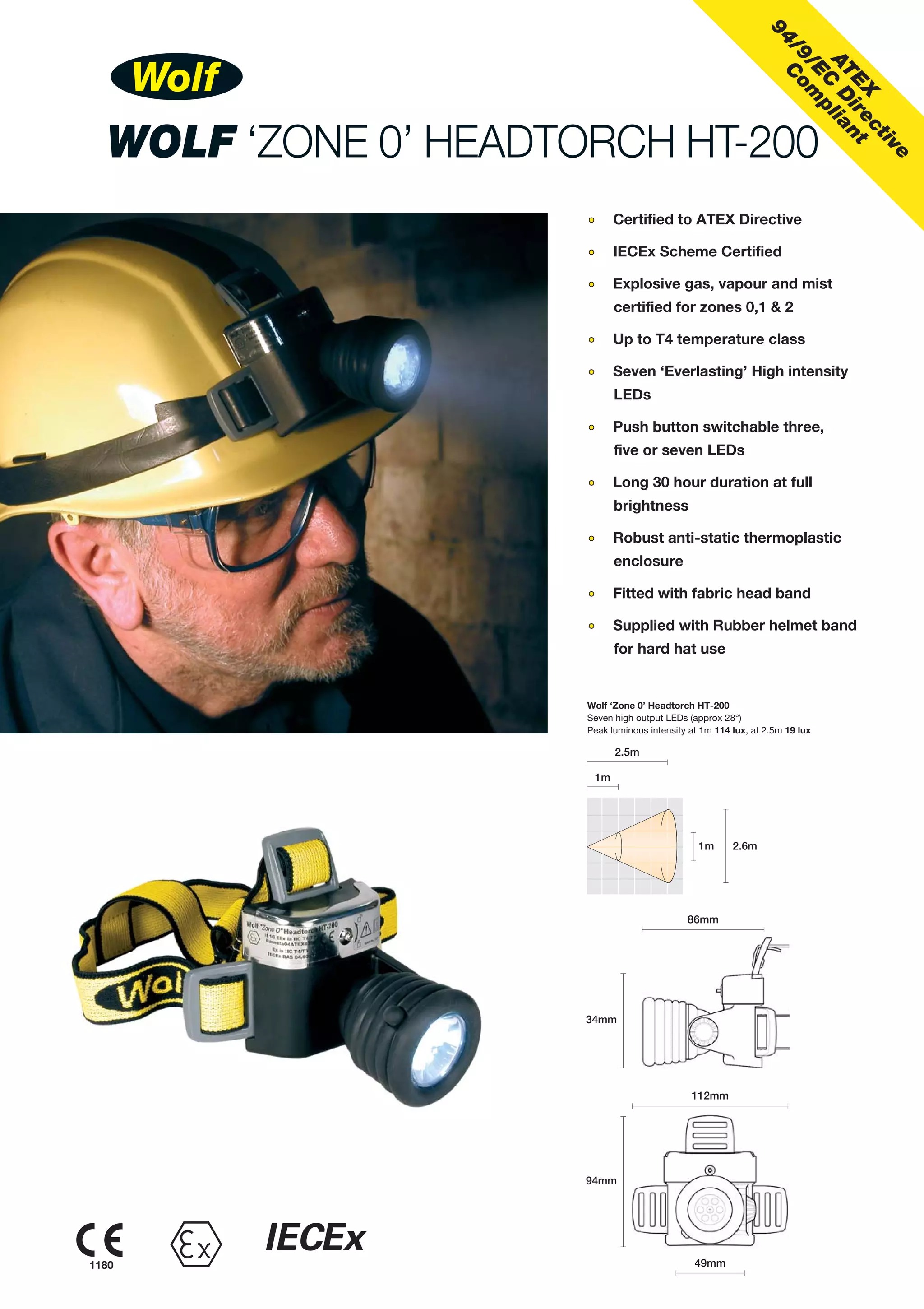 Wolf HT-200 Headtorch ATEX - Spec Sheet | PDF