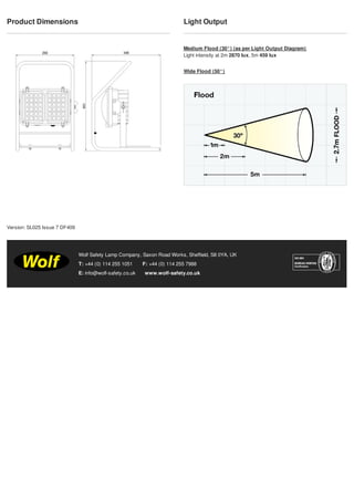 Wolf LinkEx WF300 LED Floodlite ATEX - Spec Sheet | PDF