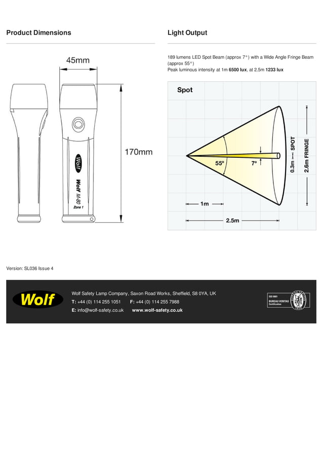 Wolf M-80 Midi Torch ATEX - Spec Sheet | PDF | Chemistry | Science