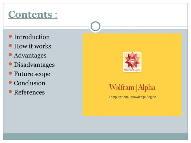 Wolfram alpha | PPT | Search | Internet