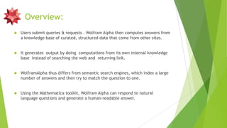 Wolfram alpha A Computational Knowledge Engine Interesting Technology | PPT