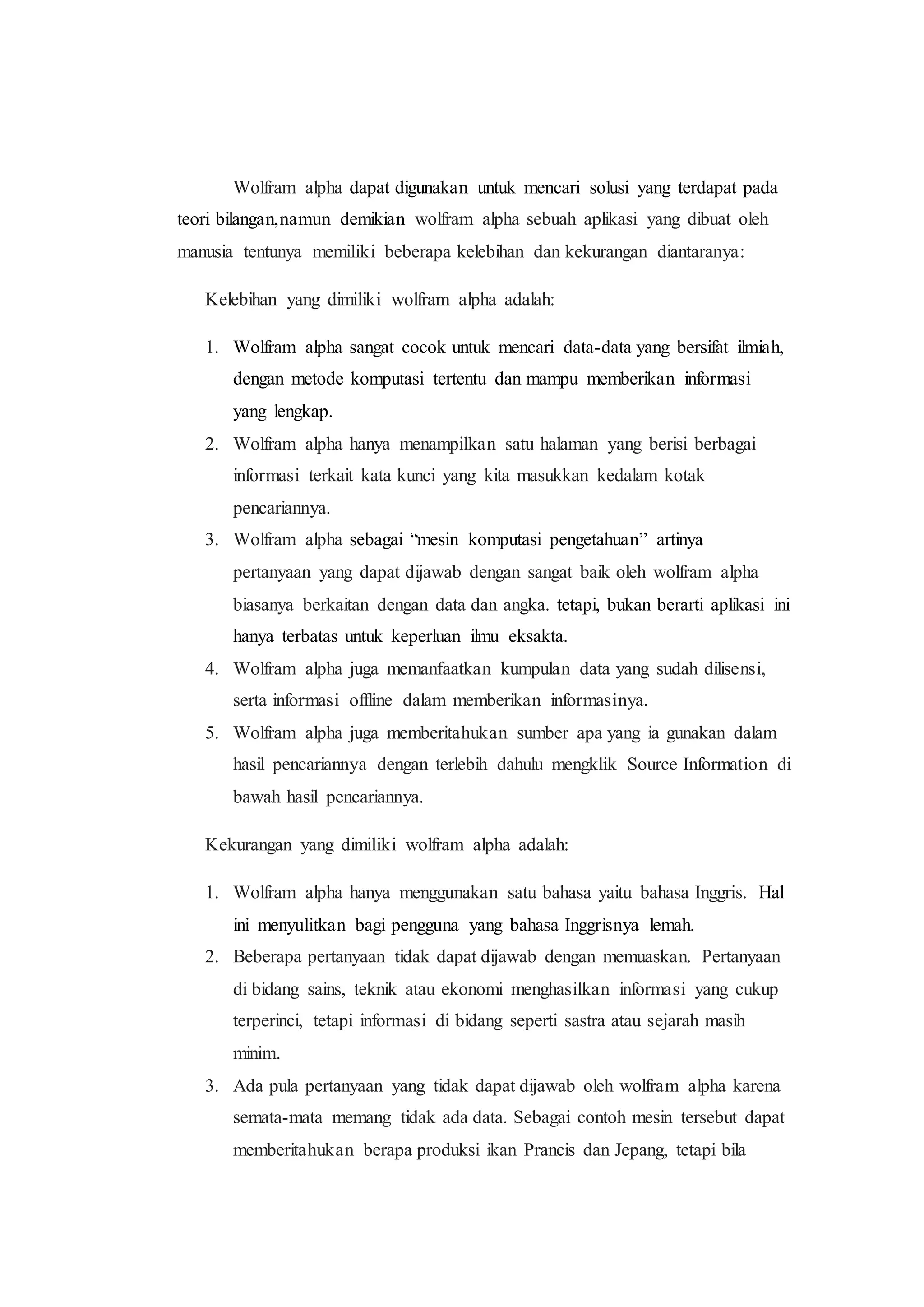 Wolfram alpha, aplikasi teori bilangan | DOCX