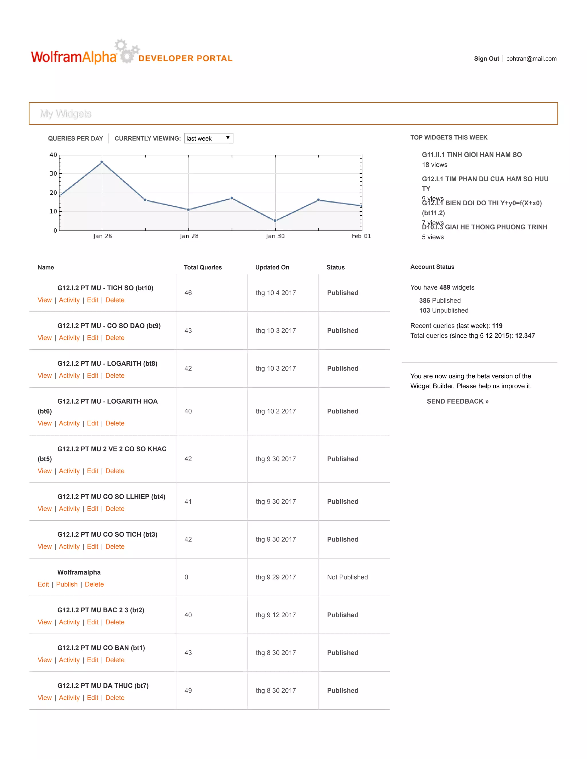 Wolfram alpha developer portal coth widgets | PDF