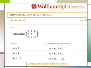 WolframAlpha matrices | PPT