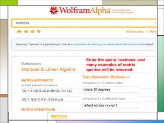 WolframAlpha matrices | PPT