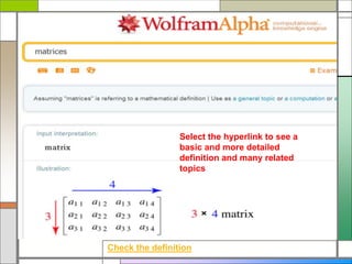 WolframAlpha matrices | PPT