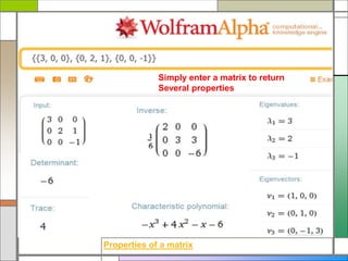 WolframAlpha matrices | PPTX