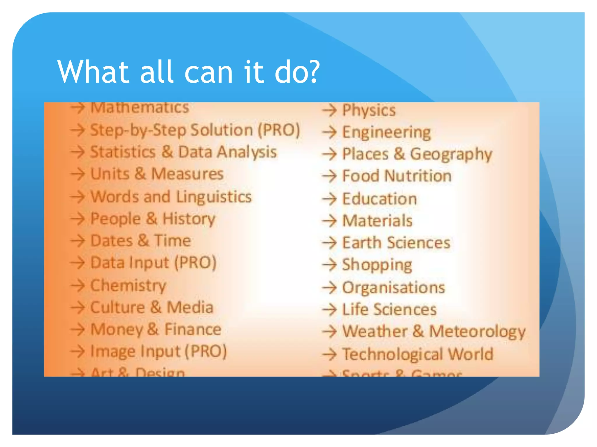 Wolfram alpha presentation | PPTX