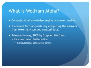 Wolfram alpha presentation | PPTX