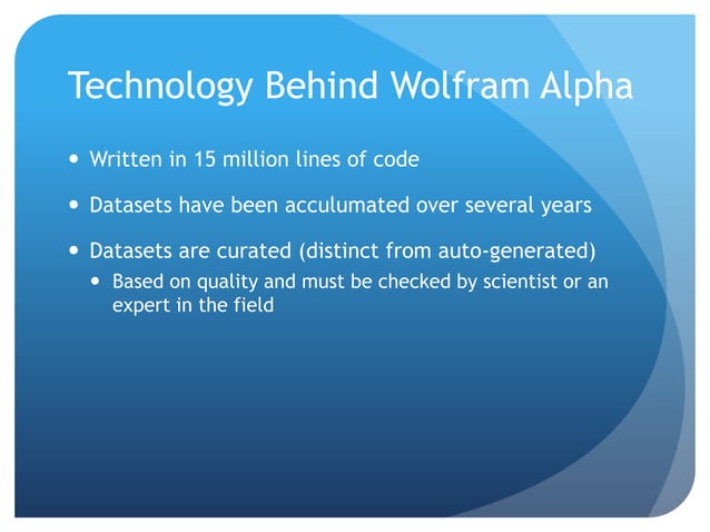 Wolfram alpha presentation | PPTX