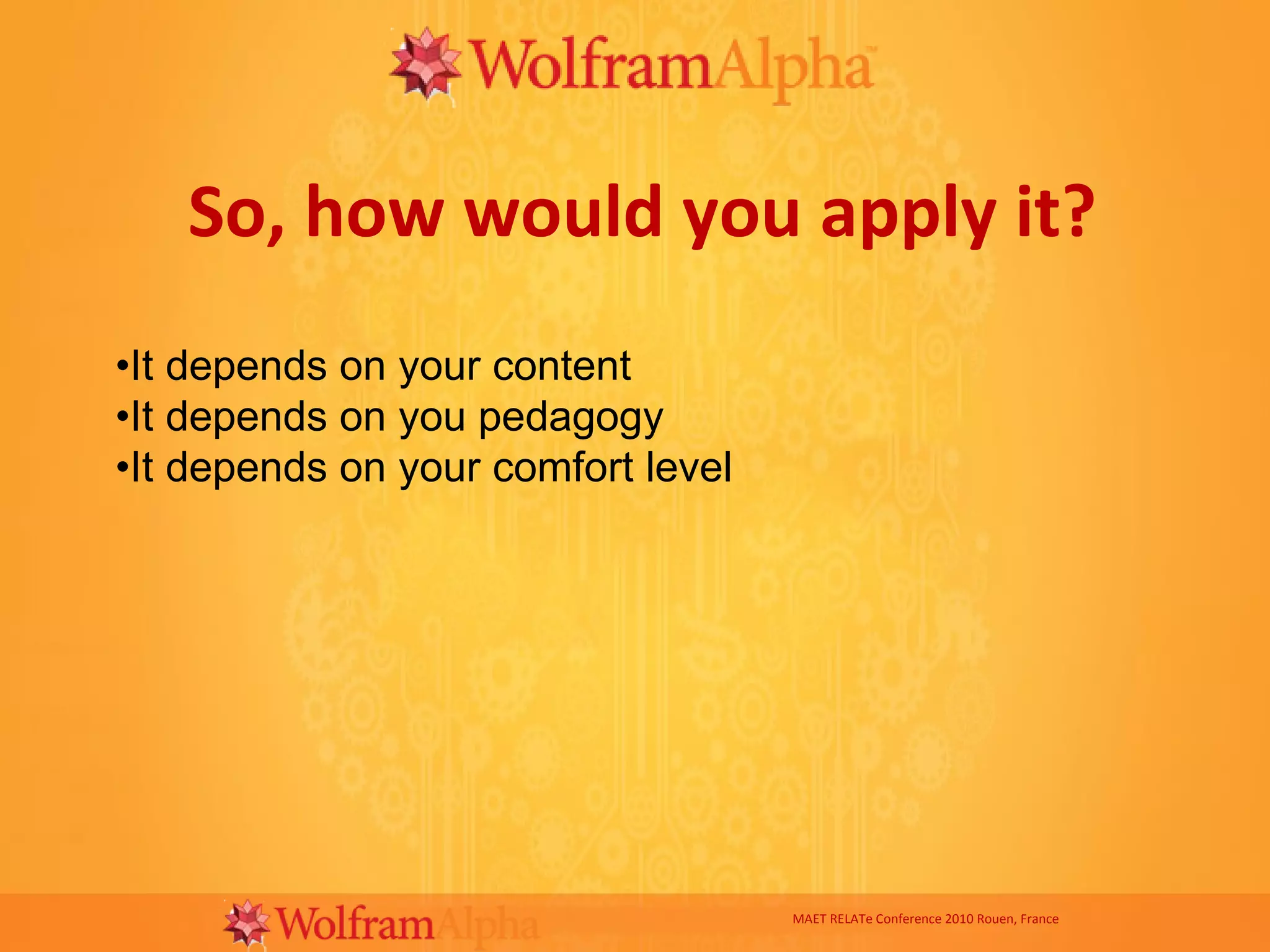 Wolfram alpha rela te.intro | PPT