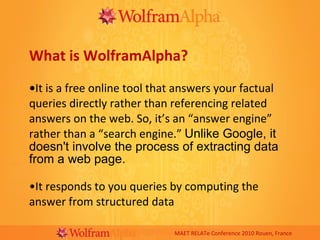 Wolfram alpha rela te.intro | PPT