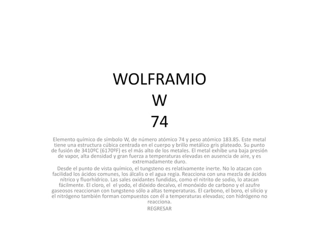 Wolframio | PPT