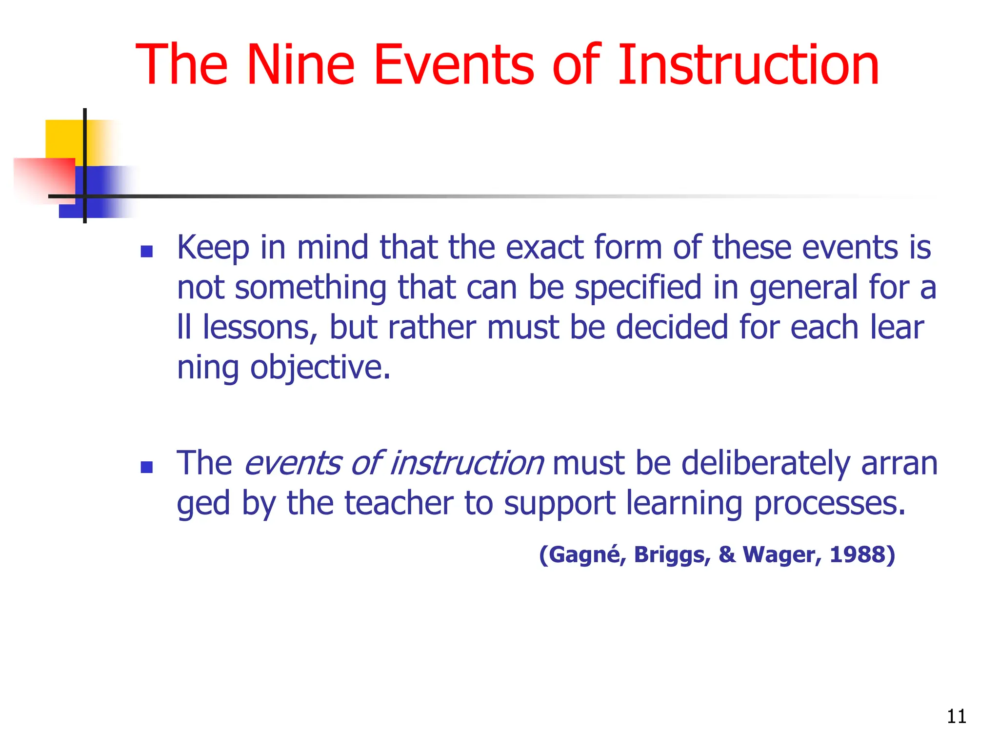 9 events of instructions by Gagnes that can help teachers | PPTX ...