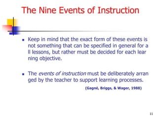 9 events of instructions by Gagnes that can help teachers | PPTX ...