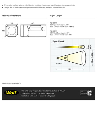 Wolf Toplite T3 Searchlight - Spec Sheet | PDF