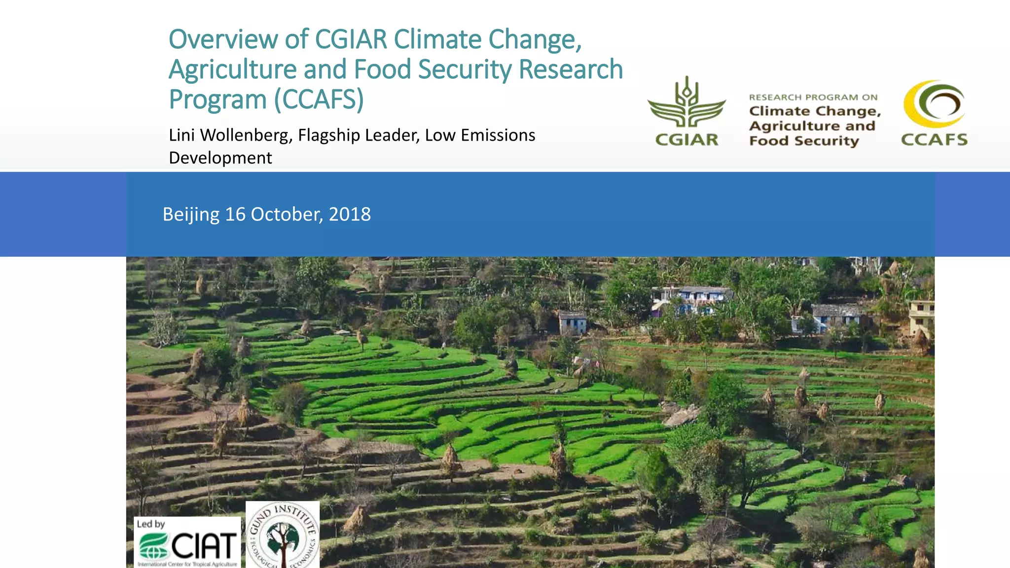 Overview of CGIAR Climate Change, Agriculture and Food Security ...