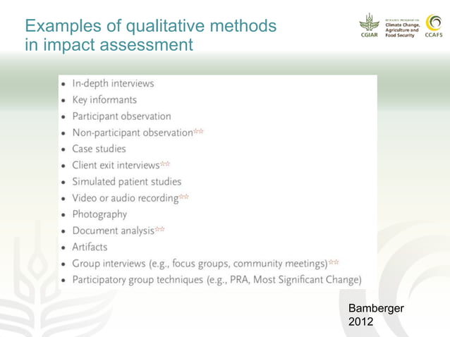 Impact evaluation methods: Qualitative Methods | PPTX