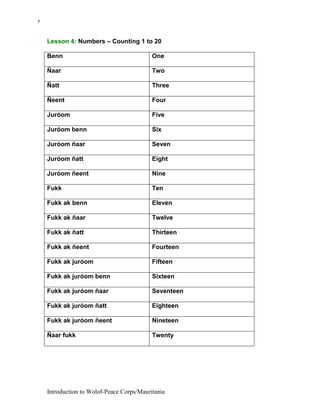 Basic Wolof Language Course | PDF